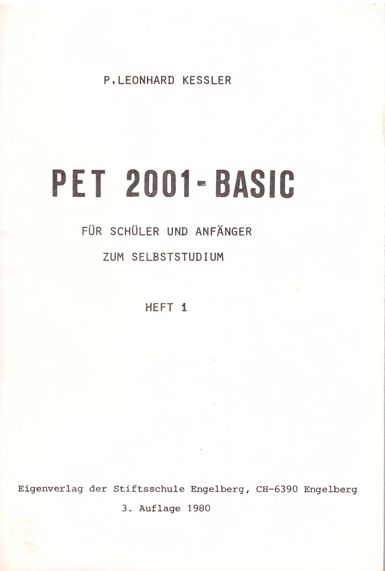 PET 2001 - BASIC Heft 1 – Digital Retro